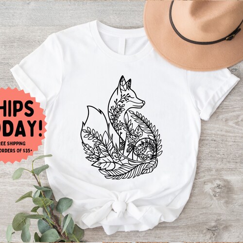 Fox Shirt Women / Cute Fox Gift / Fox Lover Tshirt / Animal - Etsy