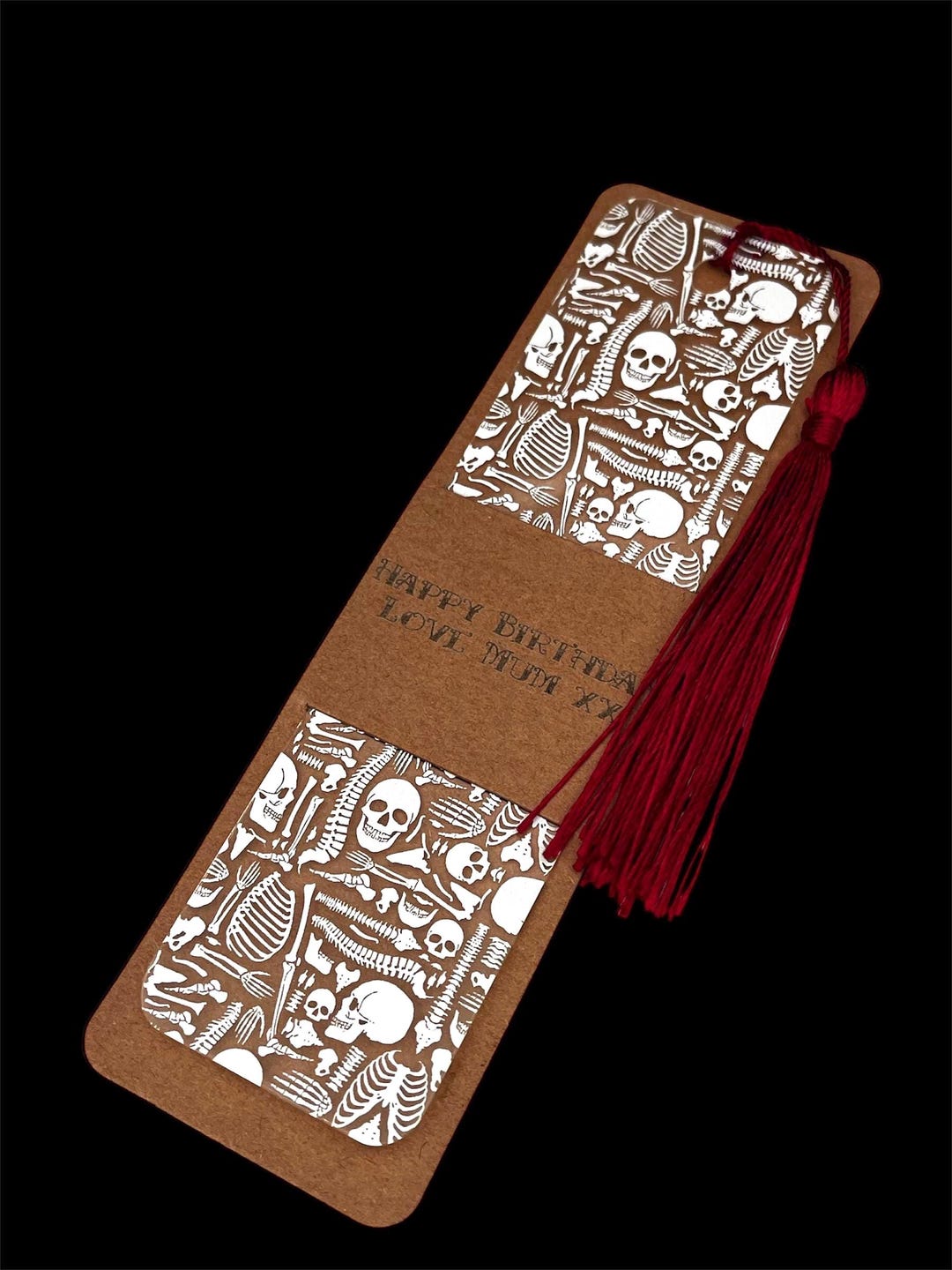 Skeleton Bones Flexible Acrylic Bookmark Gift With Personalised Sleeve ...