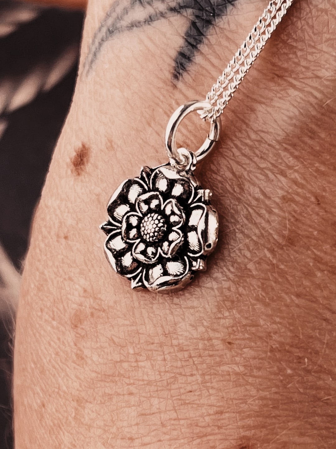 Sterling Silver Tudor Rose Necklace. Handmade Sterling Silver English ...