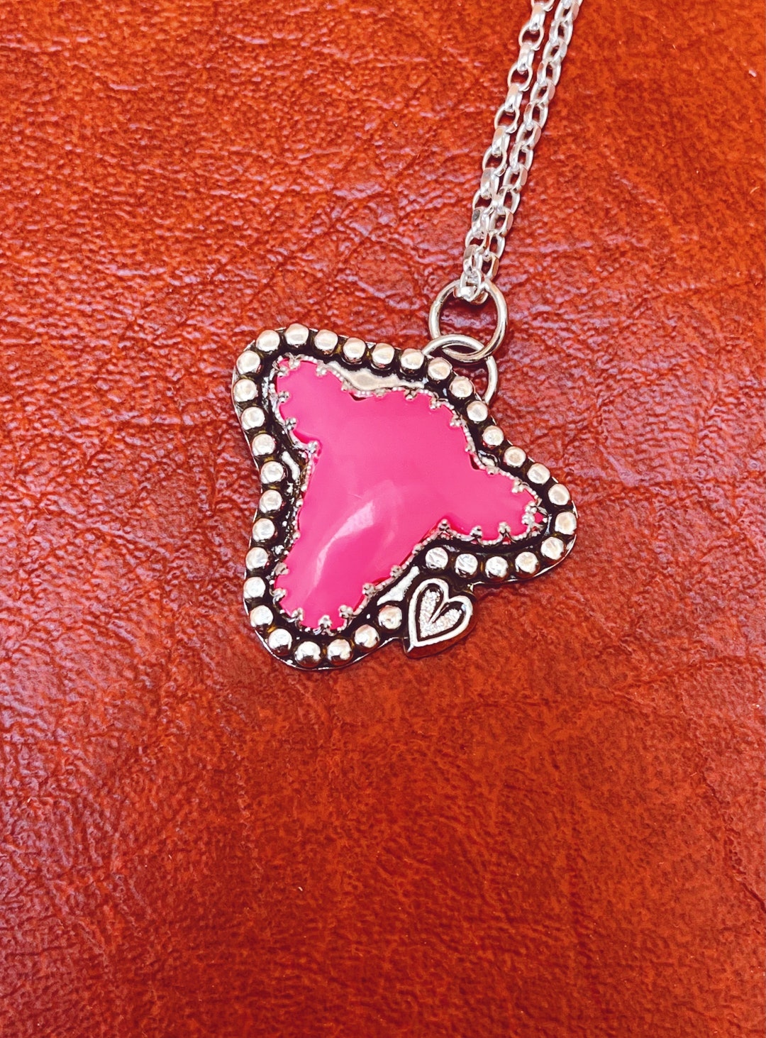 Pink Cow Reclaimed Pool Ball Pendant. Handmade Sterling Silver Billiard ...