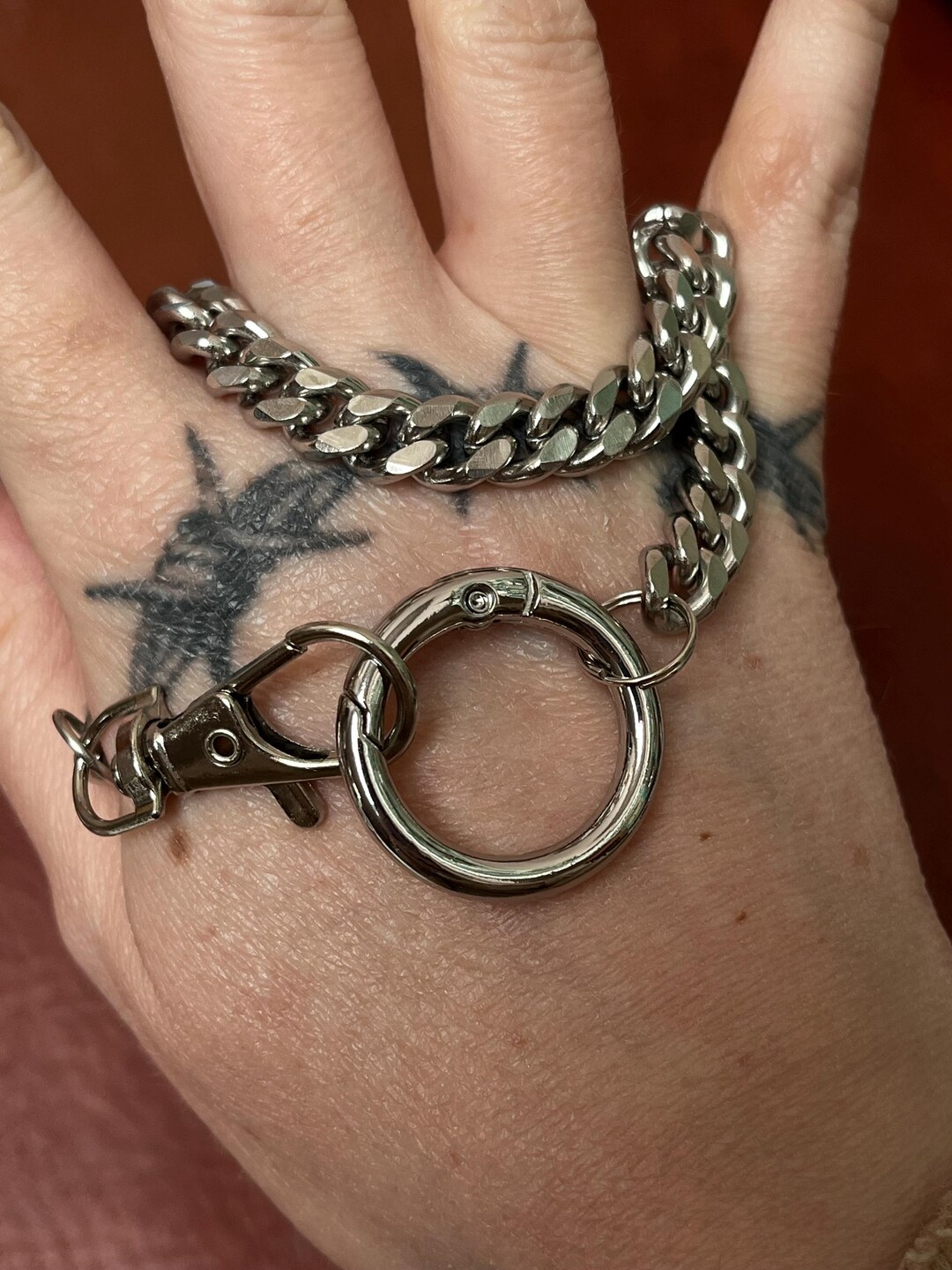 Steel Curb Wallet Chain. Cuban Link Bag Accessory. Emo Belt Chain ...