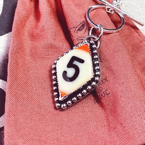 Number 5 Pool Ball Reclaimed Pendant. Handmade OOAK Silver Necklace ...