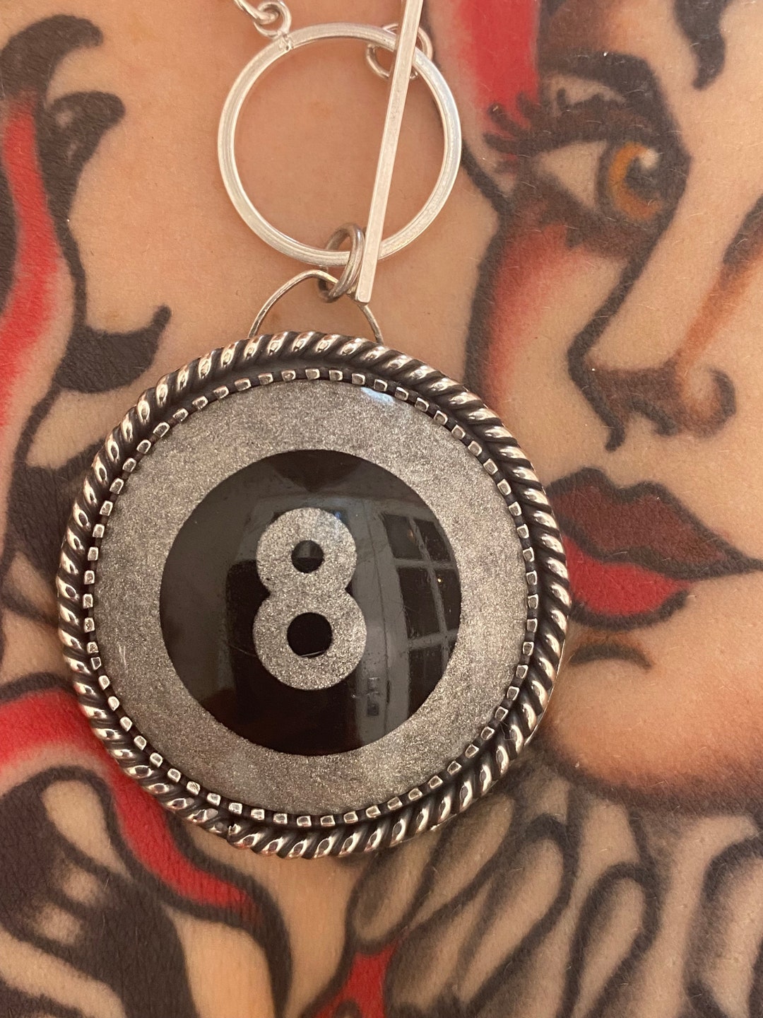 Silver Lucky 8 Ball Reclaimed Pool Ball Pendant. Handmade Sterling ...
