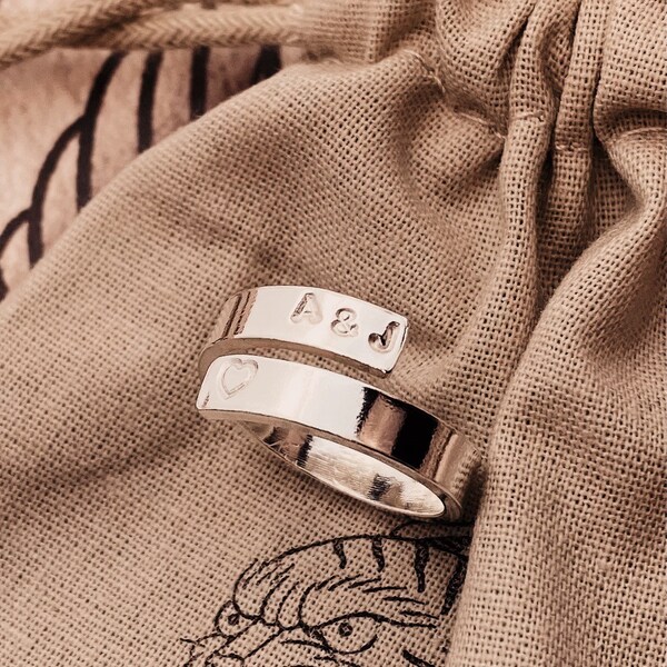 Sterling Silver Initial Rings - Etsy