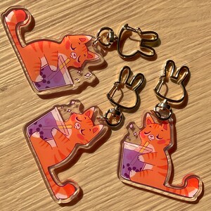 Orange Kitty Clear Acrylic Keychain/ Cute Keychain - Etsy