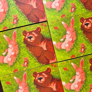 Forest Animal Friends Postcard Print - Etsy