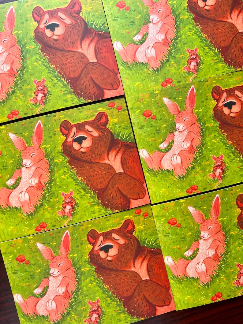 Forest Animal Friends Postcard Print - Etsy