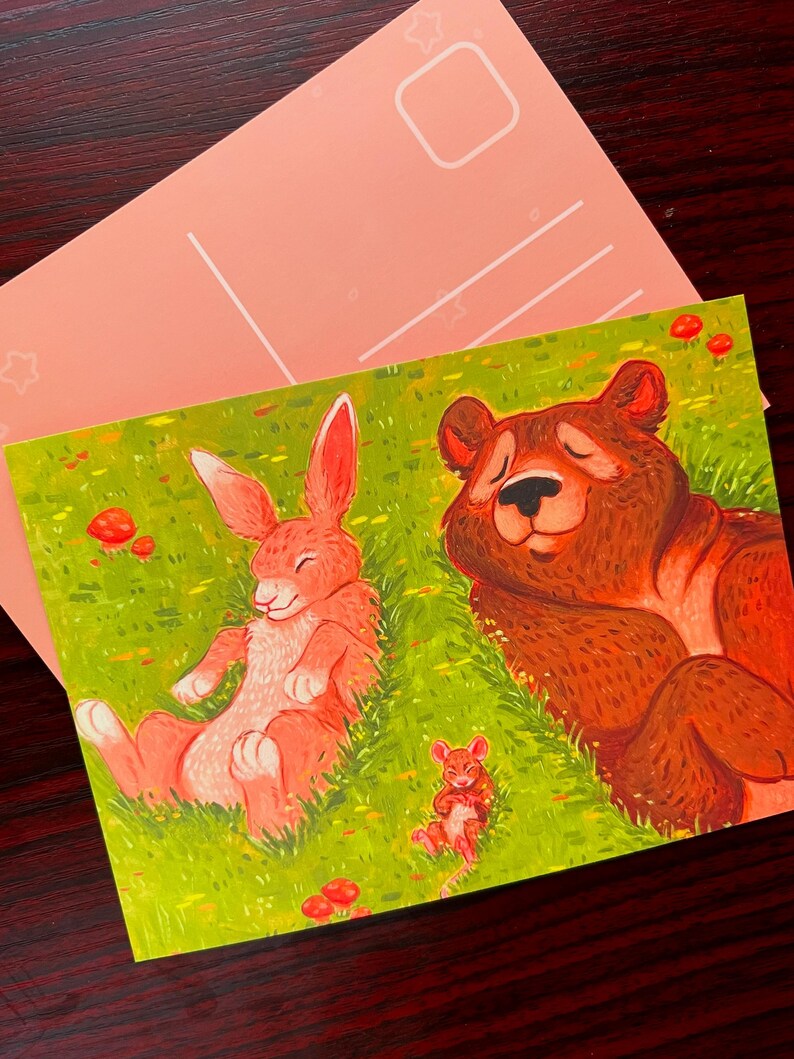 Forest Animal Friends Postcard Print - Etsy