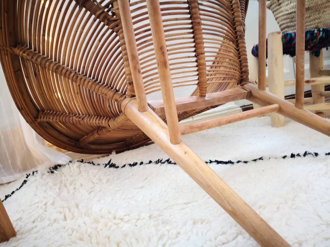 Vintage Basket Chair Armchair Wooden - Etsy