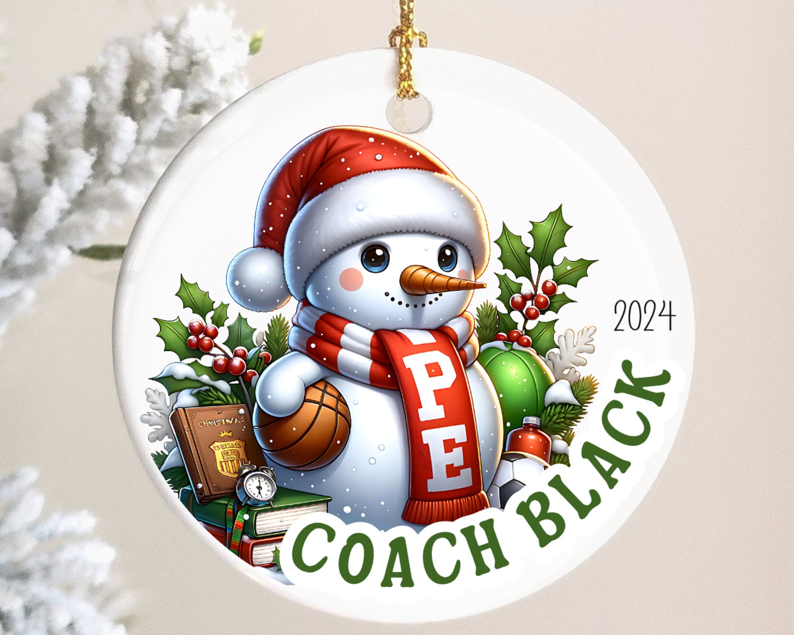 Personalized Coach Christmas Ornament, Gift for PE Teacher, PE Coach ...