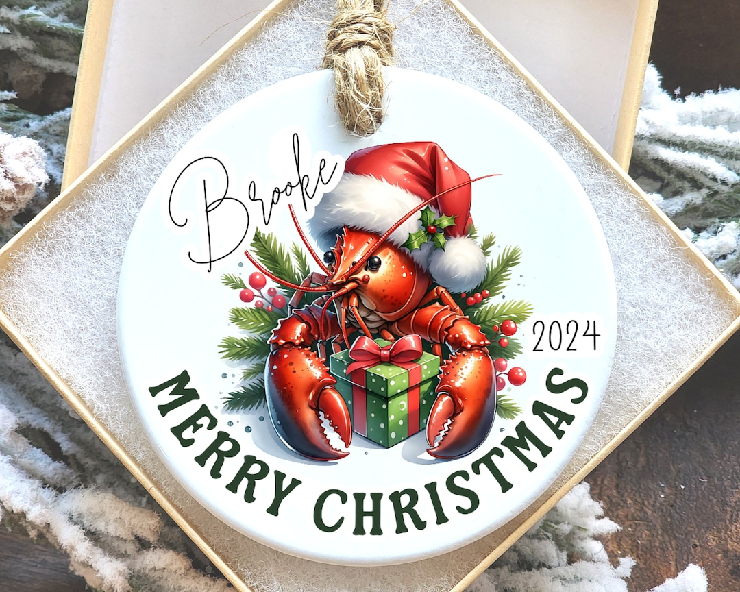 Lobster Custom Christmas Ornament of Lobster Personalized Gift, Ceramic ...