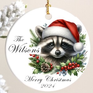 Raccoon Christmas Ornament, Custom Personalized Raccoon Ornament Pet ...