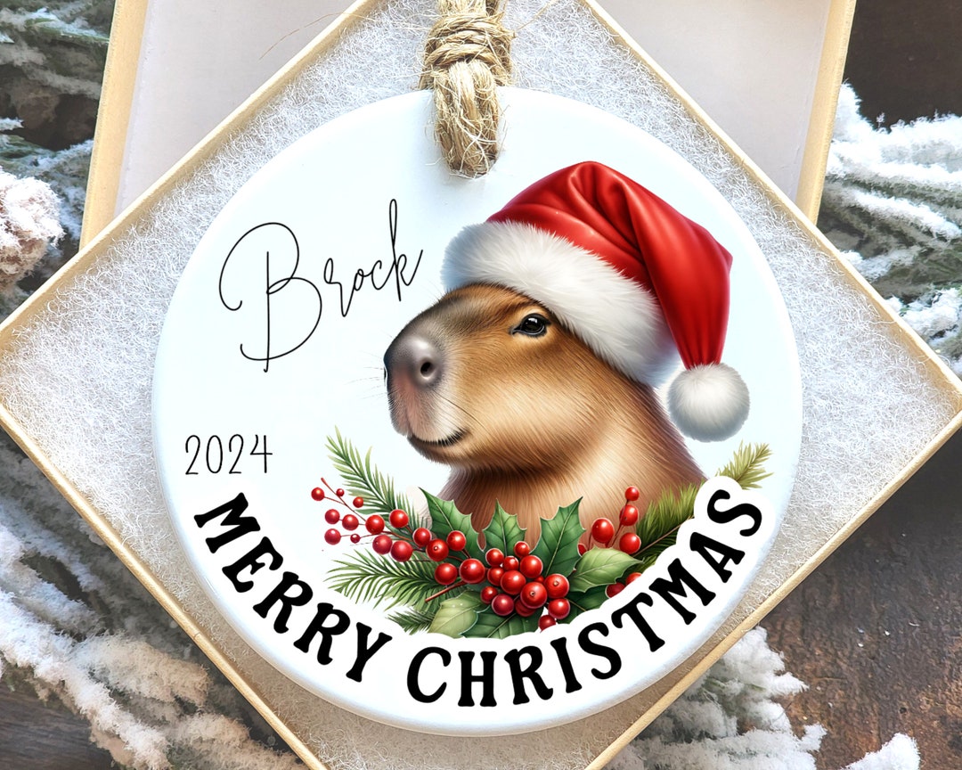 Capybara Christmas Ornament, Custom Capybara Xmas Ornament Gift, Gift ...