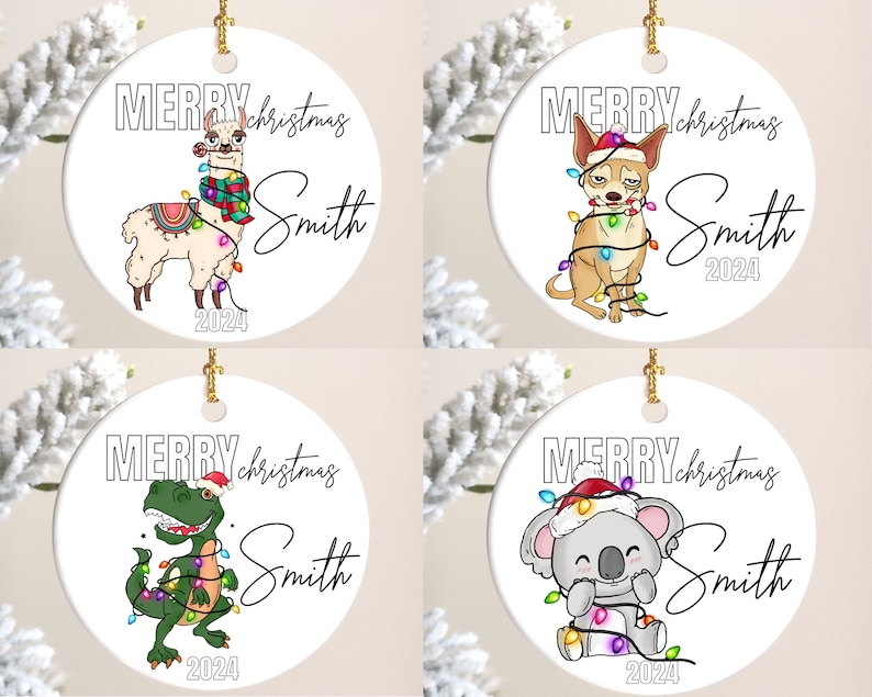 Personalized, Sloth Ornament, Custom Christmas, Wildlife, Gift for ...