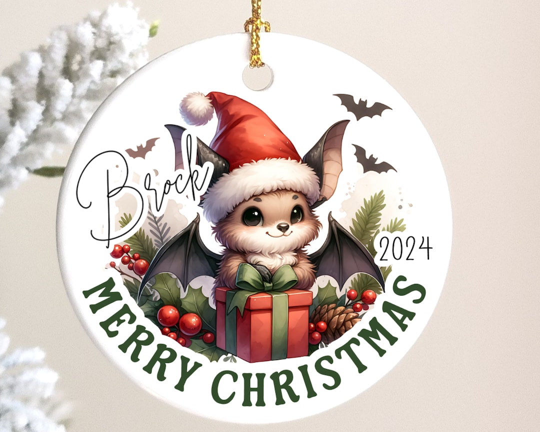 Spooky Bat Christmas Ornament of Bat Personalized Gift, 2024 Custom Bat ...