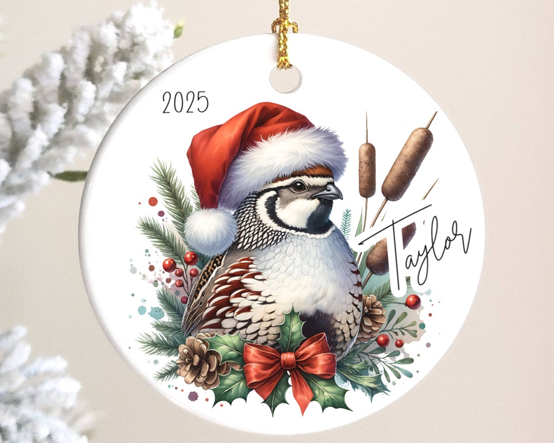 Personalized Quail Christmas Ornament, Hunter, Custom, Customization ...