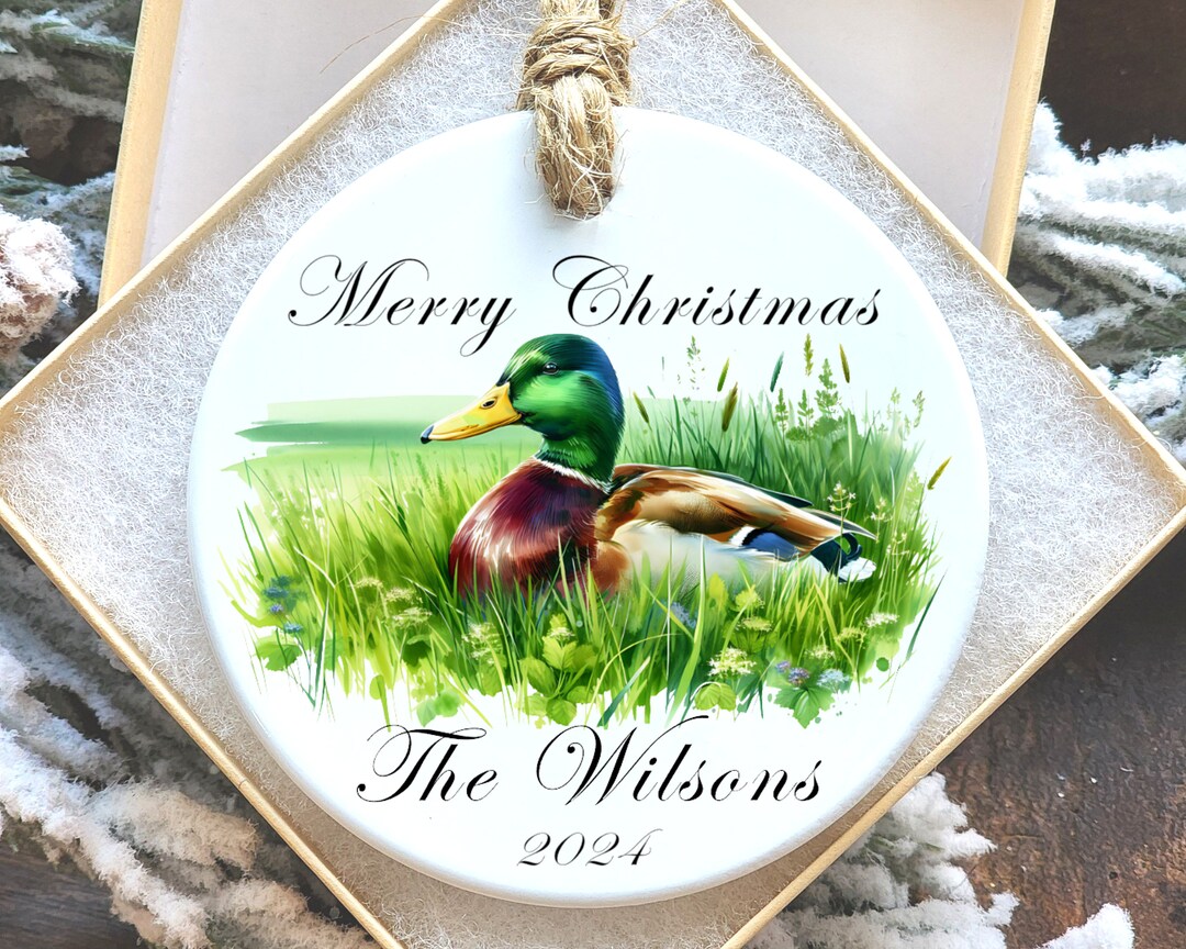 Mallard Duck Christmas Ornament, Custom Personalized Ornament With Duck ...