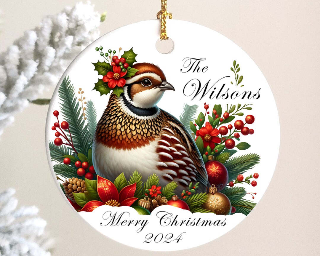 Quail Ornament Custom Personalized Christmas Ornament With Quail Gift ...