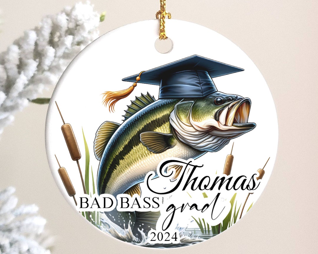 Personalized Graduation Christmas Ornament, Bass Fishing, Fisherman ...