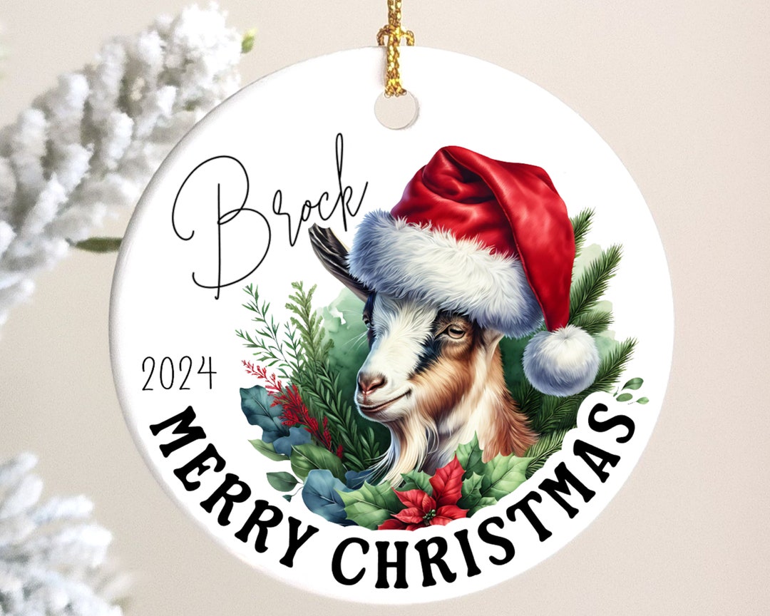 Goat Custom Christmas Ornament of Goat Personalized Gift, Ceramic ...
