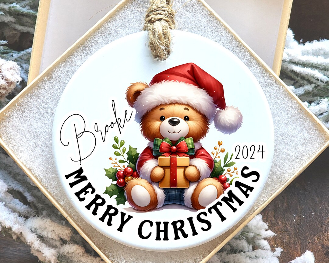 Custom Bear Child's Ornament With Bear Personalized Gift, Teddy Bear ...