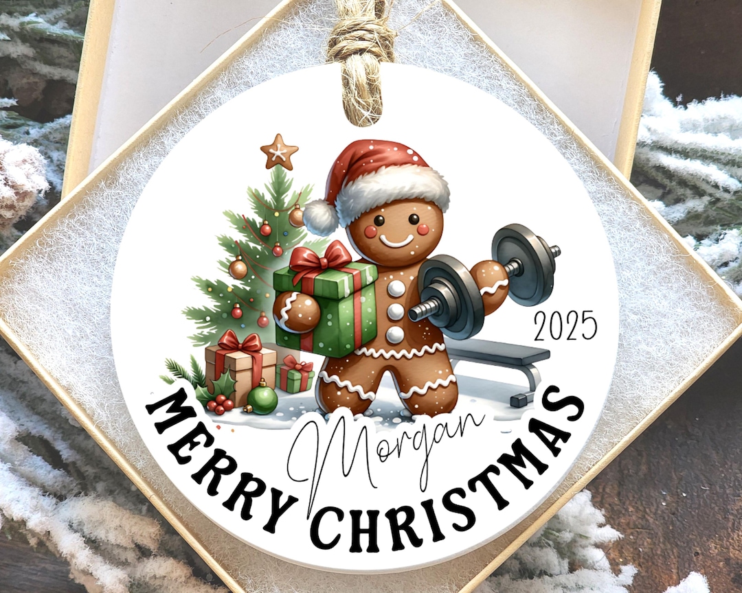 Weightlifting Christmas Ornament, Custom Name Fitness Class Gift, Gym ...