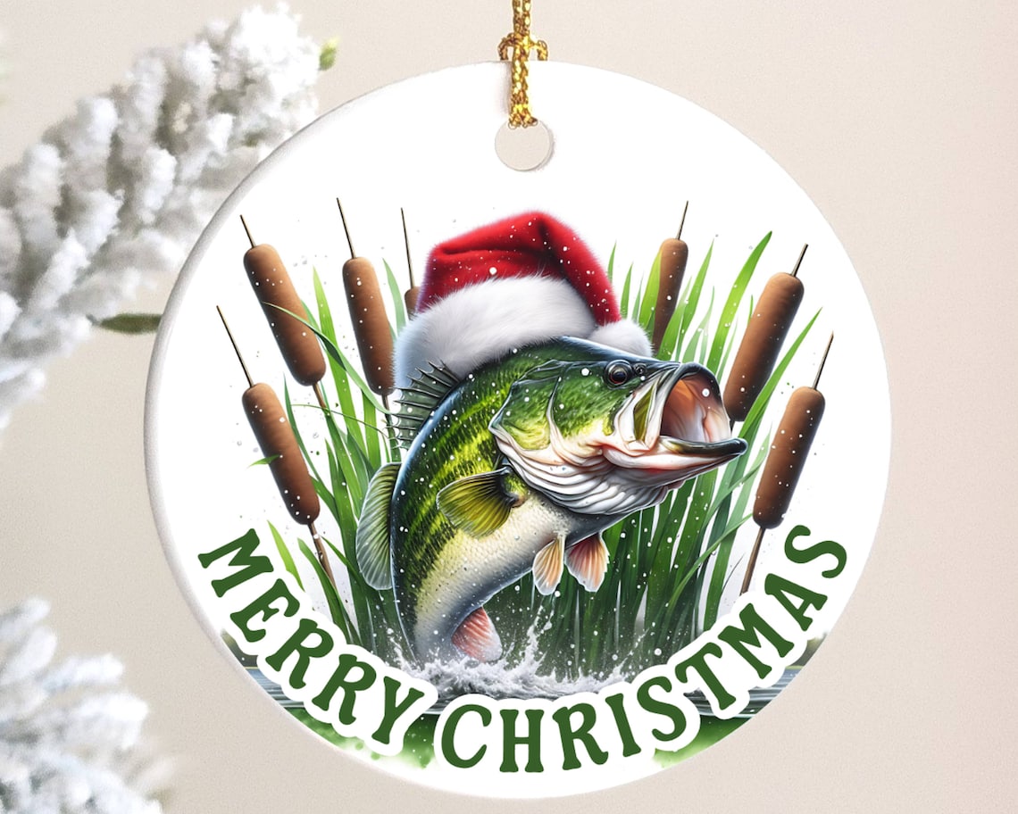 Largemouth Bass Custom Christmas Ornament of Fish Christmas Gift for ...