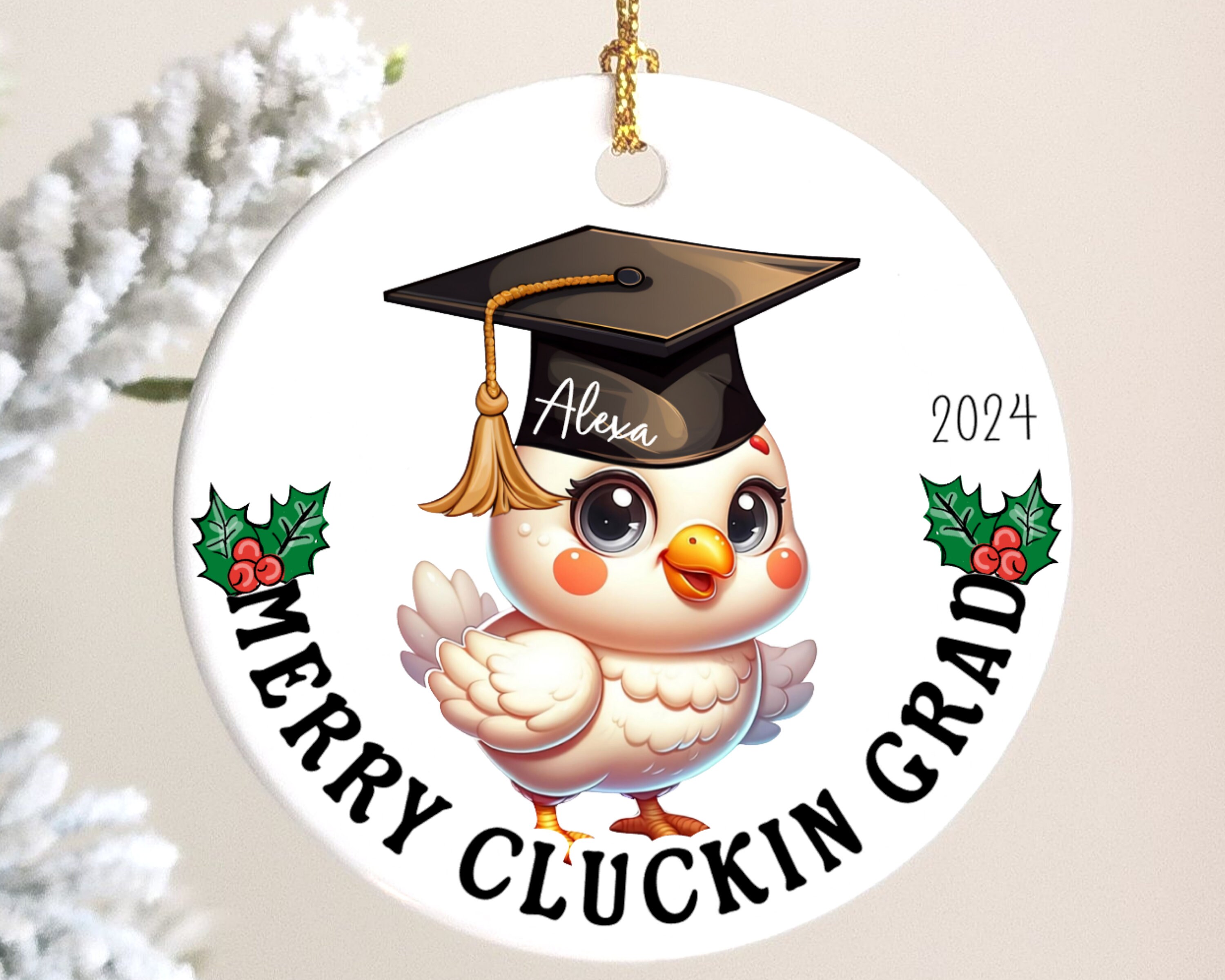 Graduation Gift, Personalized Chicken Christmas Ornament, Gift for ...