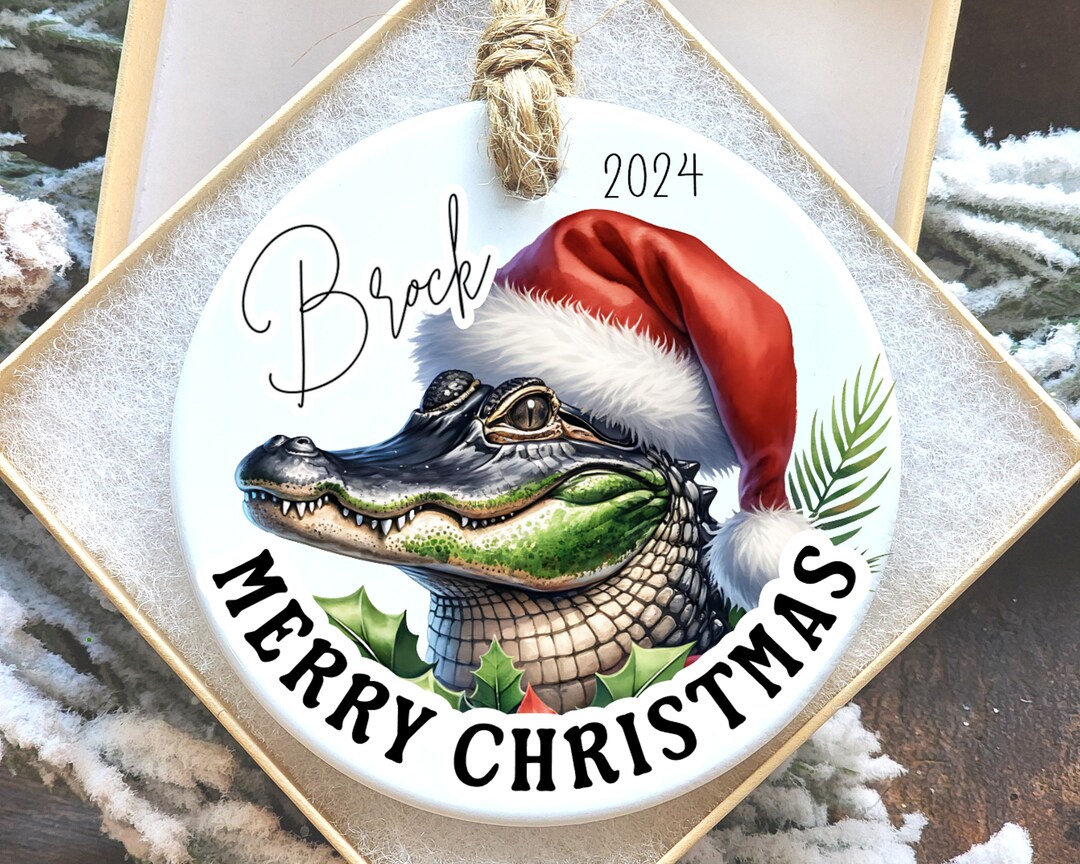 Alligator Custom Personalized Christmas Ornament of Alligator Gift for ...