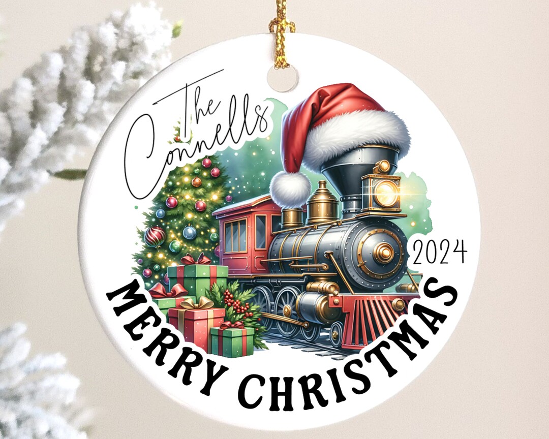 Christmas Train Ornament, Personalized, Custom Locomotive, Gift for Kid ...