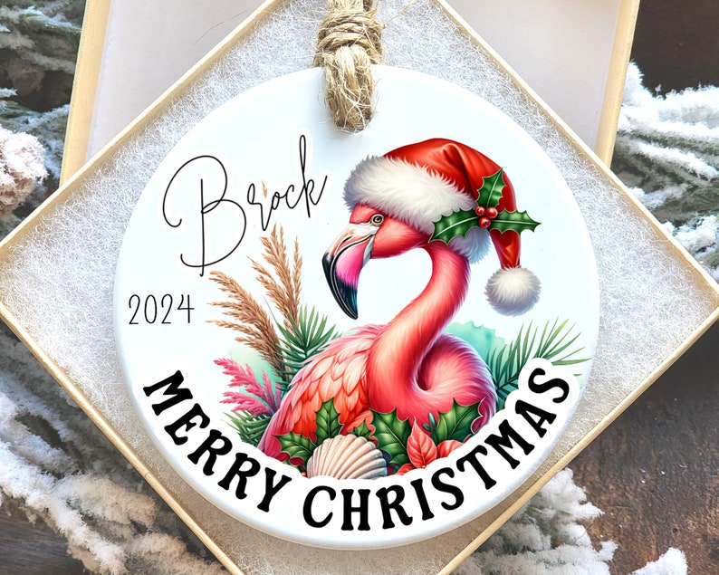 Flamingo Custom Christmas Ornament of Flamingo Personalized Gift ...