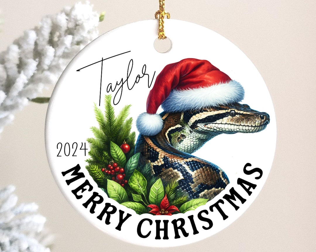 Python Snake Custom Christmas Ornament of Python Personalized Gift ...