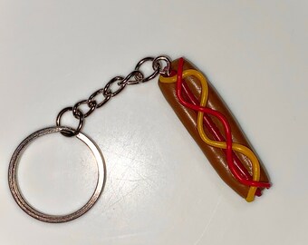 Hot Dog Keychain VERY SMALL Hot Dog Keyring Hotdog Keychain - Etsy