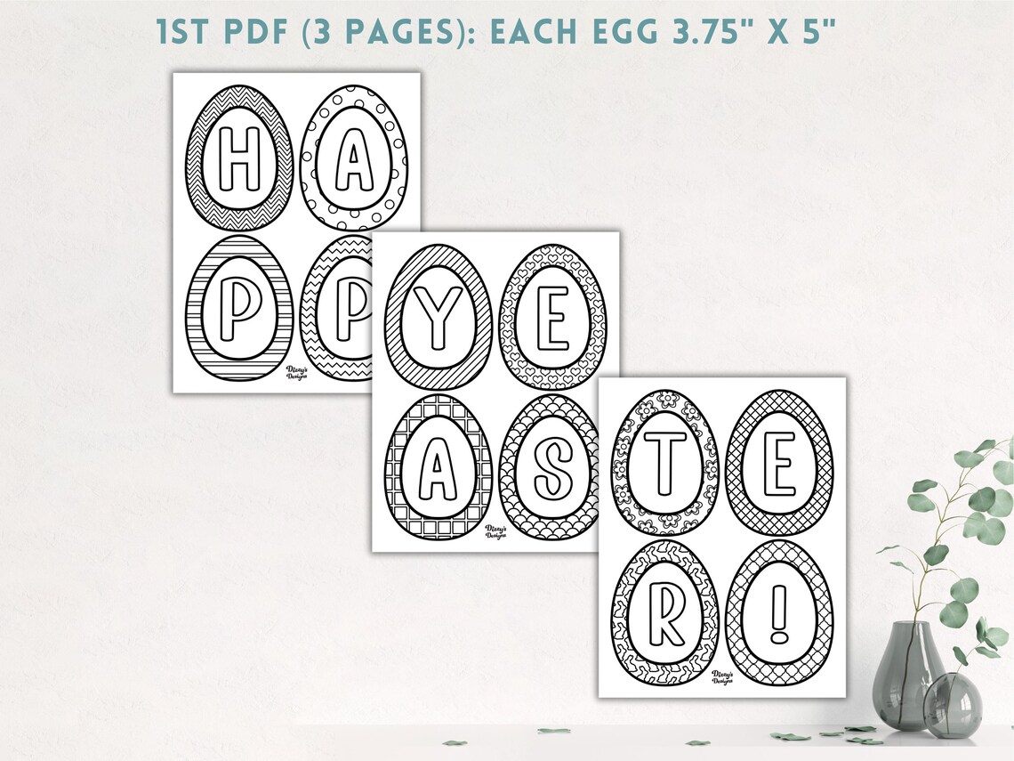 Osterei Banner zum ausdrucken, ausmalen, Kinder Osterspiele, DIY ...