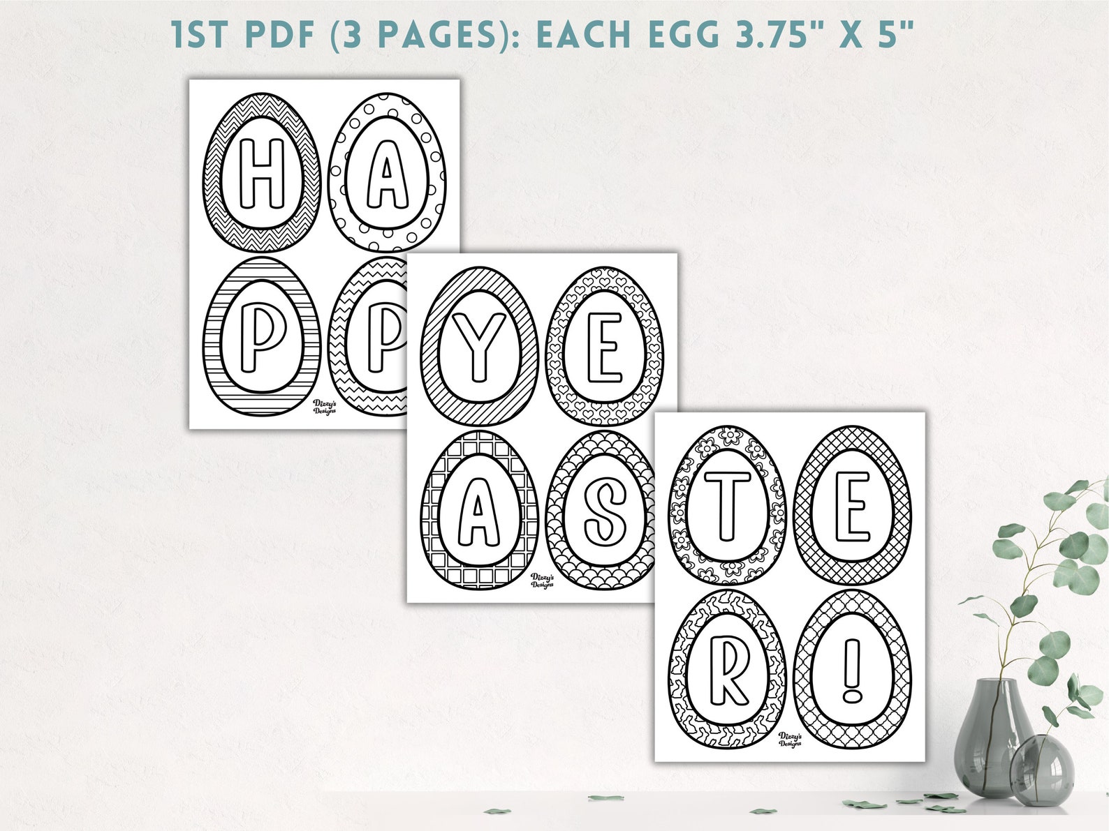 Osterei Banner zum ausdrucken, ausmalen, Kinder Osterspiele, DIY ...