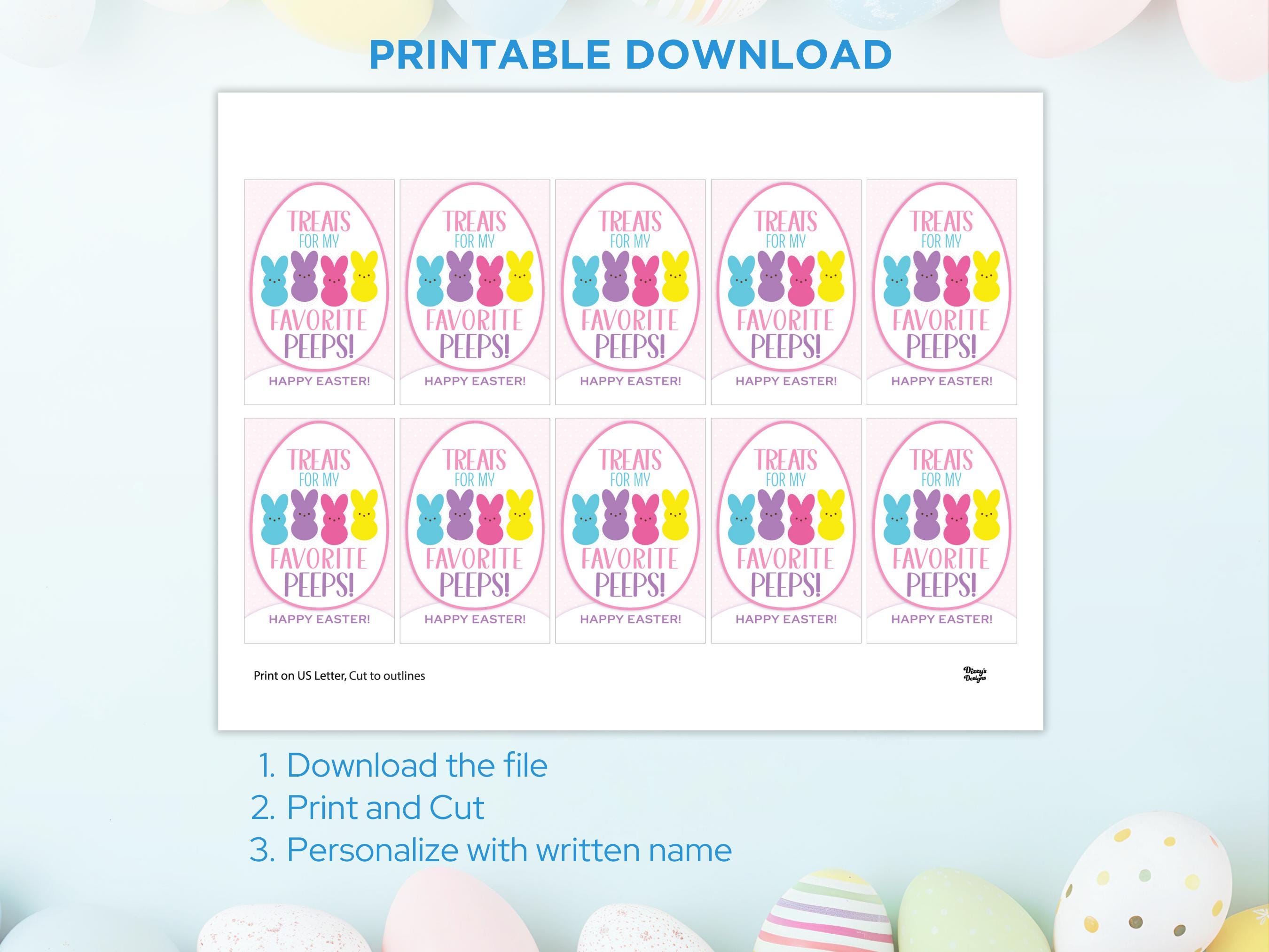 Printable Peeps Gift Tags, Treats for My Favorite Peeps Easter Basket ...