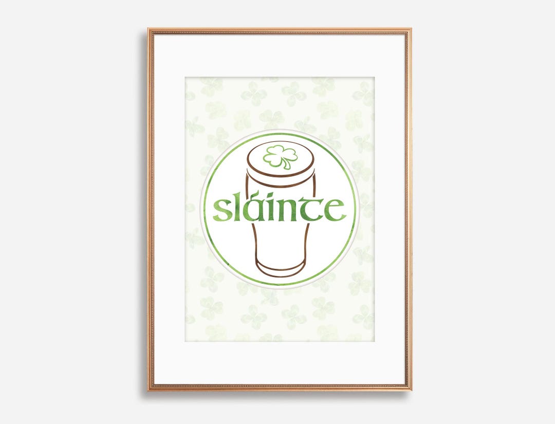 Sláinte Printable Wall Art, Irish Print, Guinness Art, St Patrick's Day ...