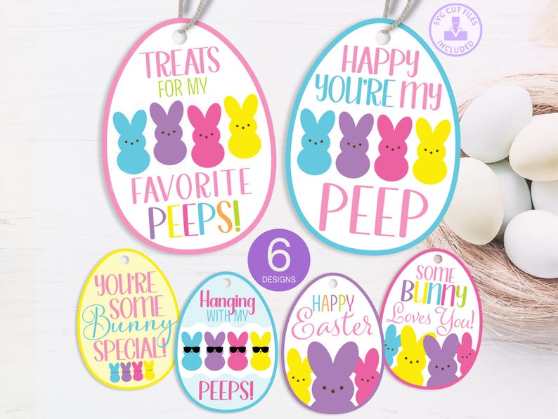 Printable Peeps Easter Basket Tags, Treats for My Peeps, Happy Easter ...
