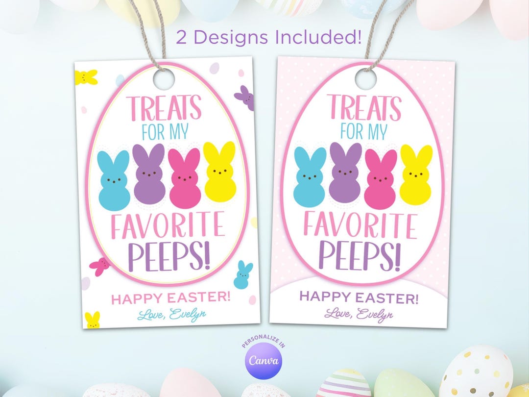 EDITABLE Easter Gift Tags, Printable Easter Basket Tags, Treats for My ...