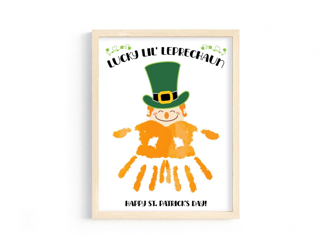 St. Patrick's Day Handprint Printable Leprechaun Handprint Art ...