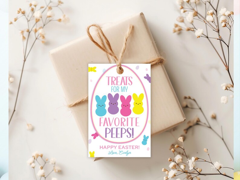 Printable Peeps Gift Tags, Treats for My Favorite Peeps Easter Basket ...