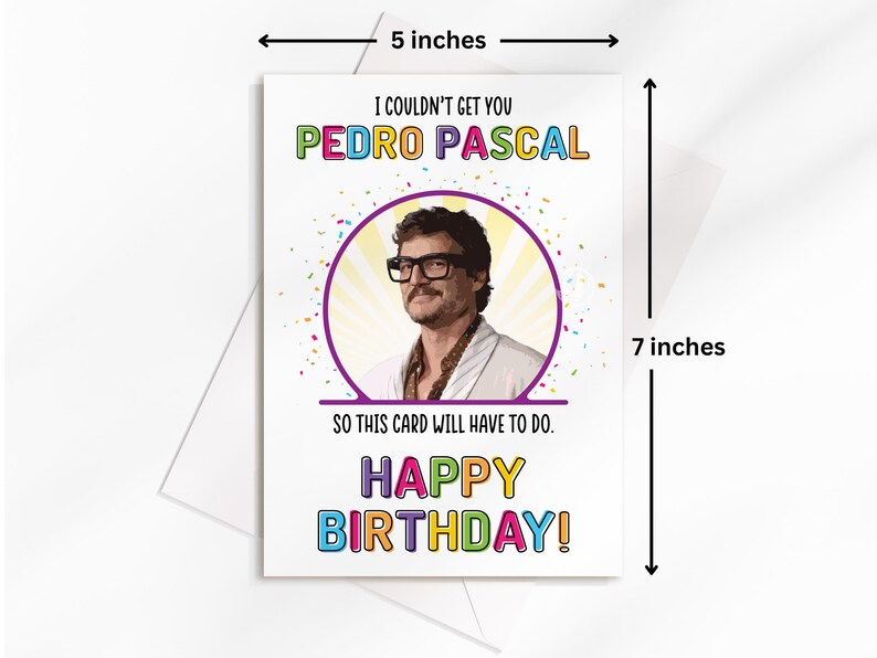 Pedro Pascal Happy Birthday Card, Pedro Pascal Card, Last of Us, Pedro ...