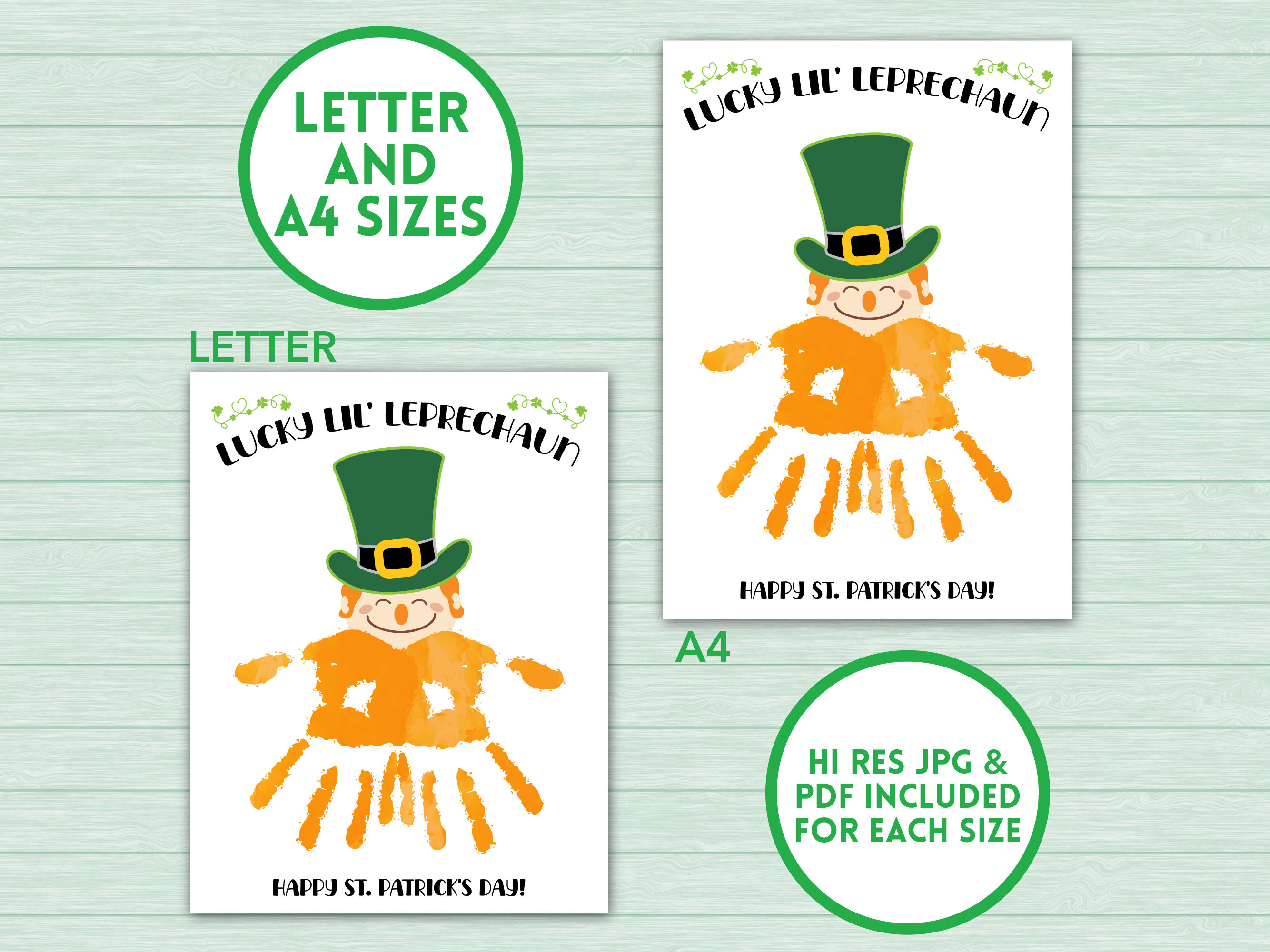 St. Patrick's Day Handprint Printable Leprechaun Handprint Art ...