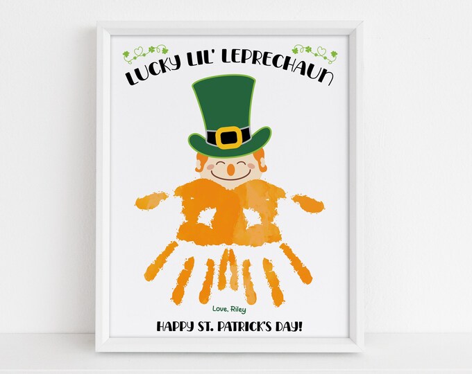 St. Patrick's Day Handprint Art for Kids, DIY Leprechaun Craft for ...