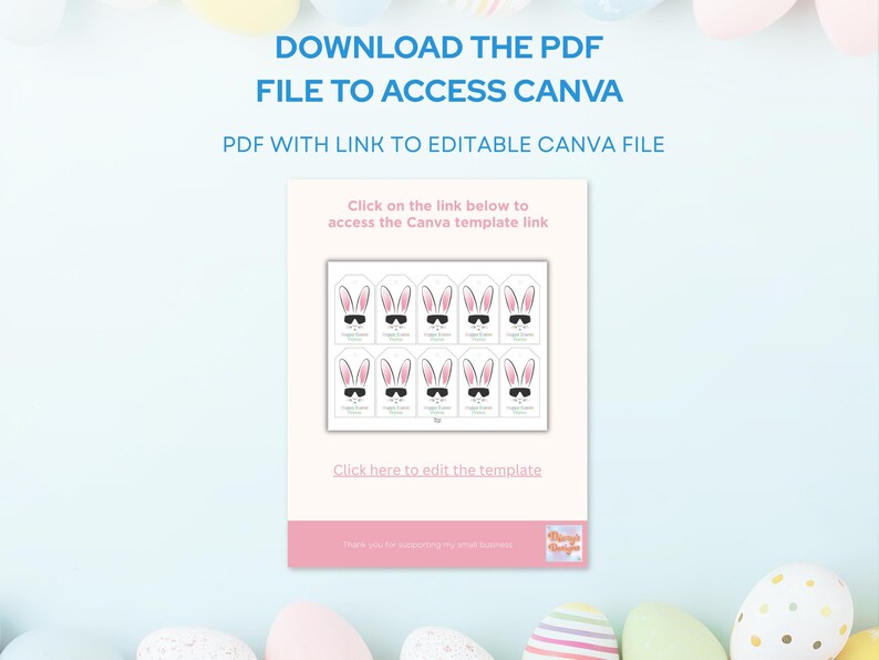 Printable Easter Basket Tags, DIY Happy Easter Name Tags - Canva ...