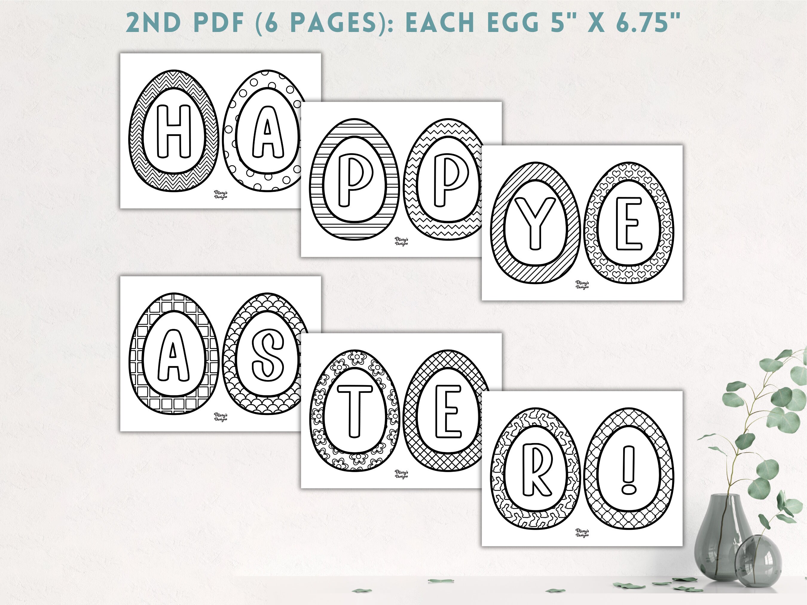 Osterei Banner zum ausdrucken, ausmalen, Kinder Osterspiele, DIY ...