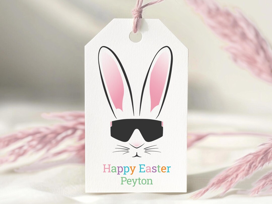 Printable Easter Basket Tags, DIY Happy Easter Name Tags - Canva ...