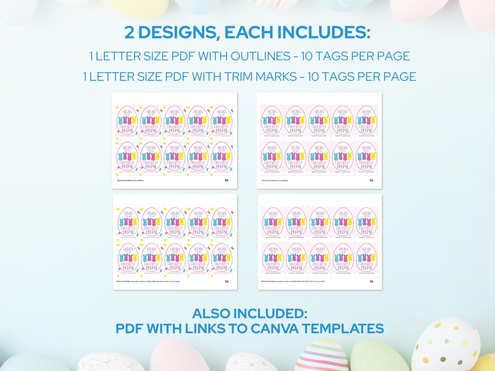 Printable Peeps Gift Tags, Treats for My Favorite Peeps Easter Basket ...