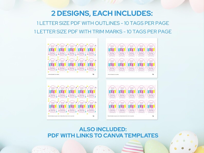 Printable Peeps Gift Tags, Treats for My Favorite Peeps Easter Basket ...