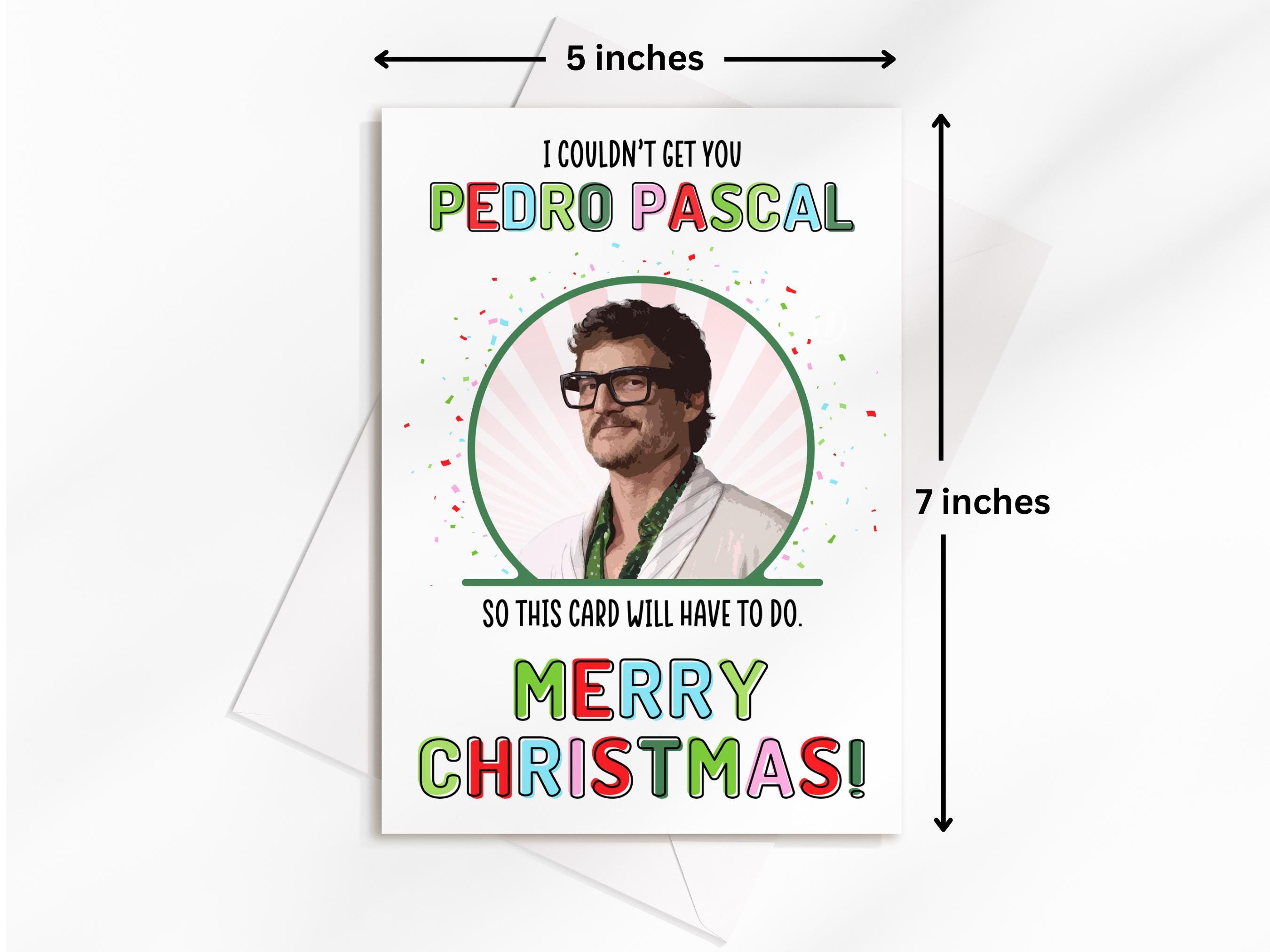 Pedro Pascal Merry Christmas Card, Pedro Pascal Card, Last of Us, Happy ...